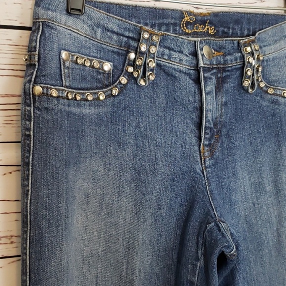 Cache | Jeans | Vintage Rhinestone Embellished Cache Jeans Size 4 ...